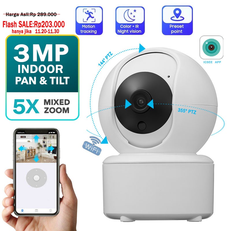 Jual Smart IP Camera CCTV 3MP kamera wifi jarak jauh HP camera cctv ...