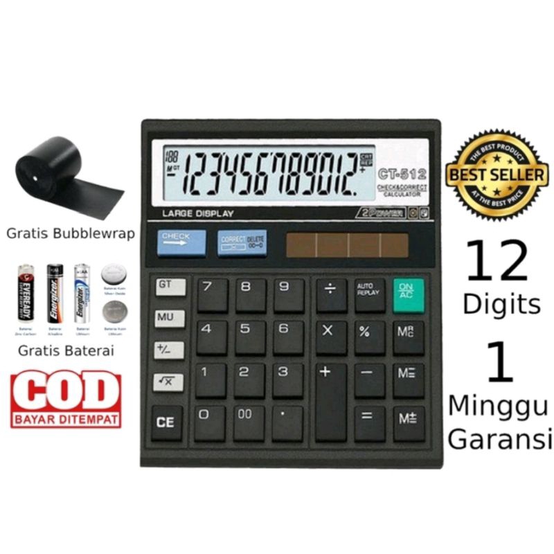 Jual Kalkulator CITIZEN 12 Digit | Alat Hitung CT 512 | Calculator Model CITIZEN | Kalkulator ...