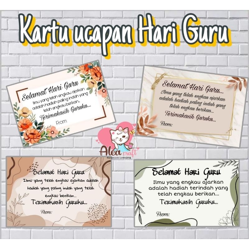 Jual Kartu ucapan Hari Guru Greeting card teacher's day | Shopee Indonesia