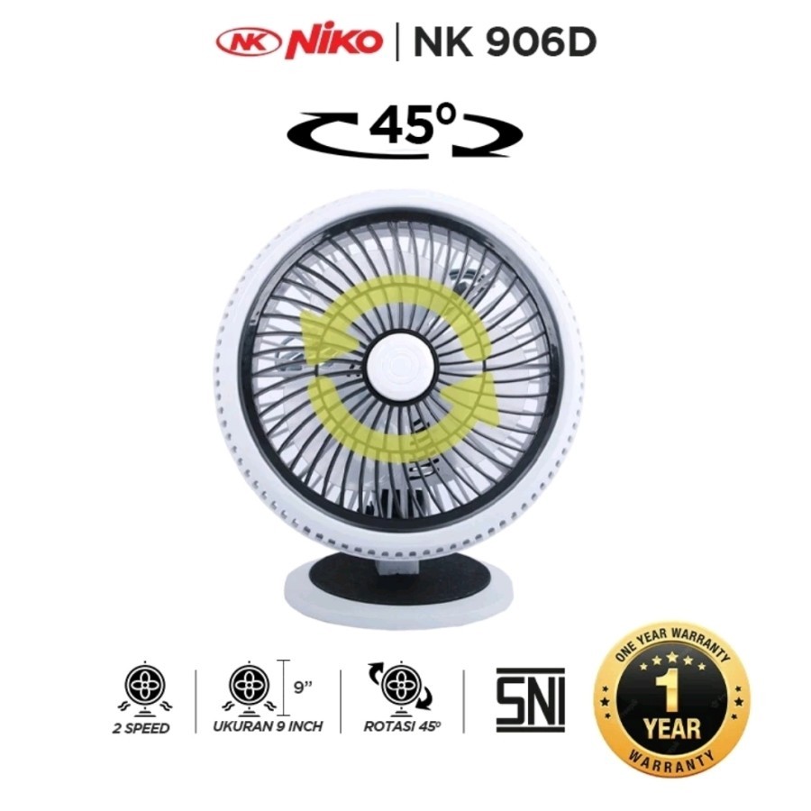 Jual NIKO Kipas Angin Meja Dinding Desk Fan 9 Inch Automatic Rotasi NK ...