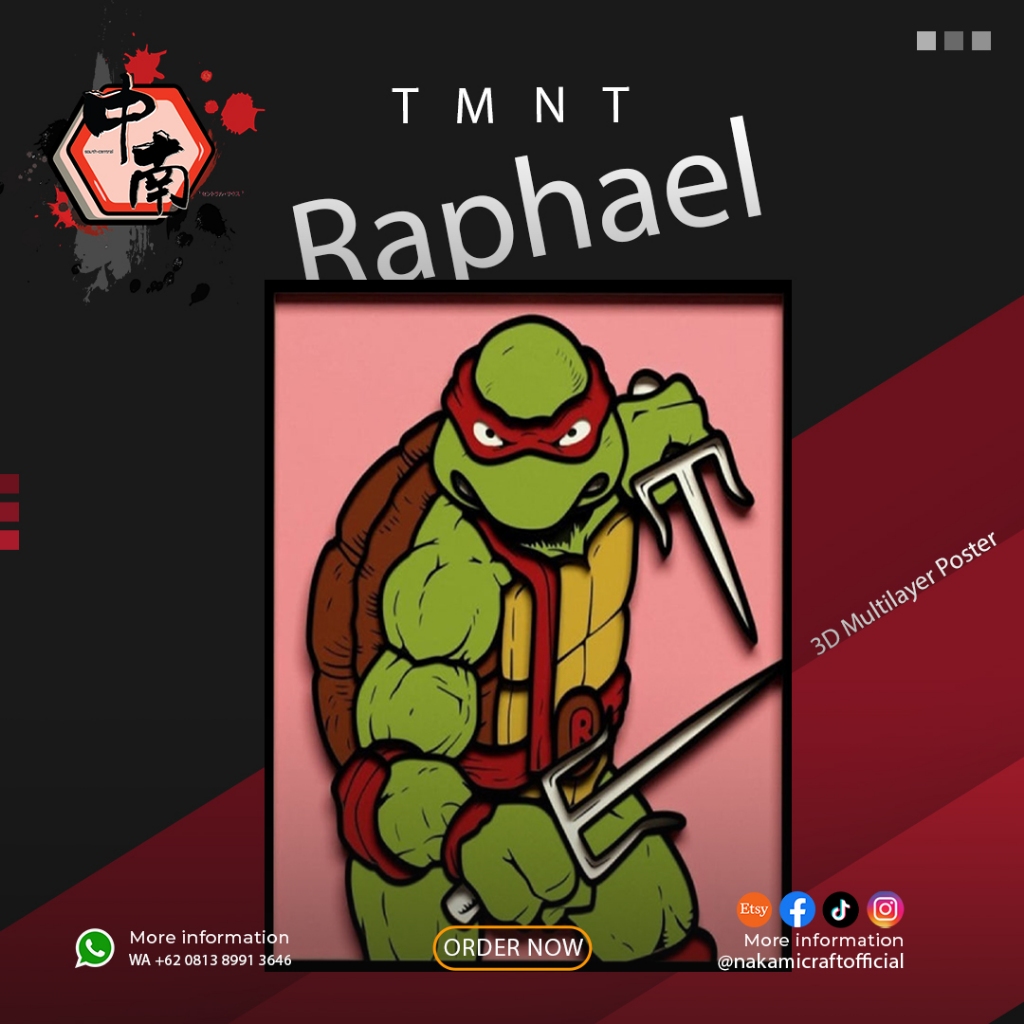 Jual Poster 3D Multilayer TMNT Raphael | Shopee Indonesia