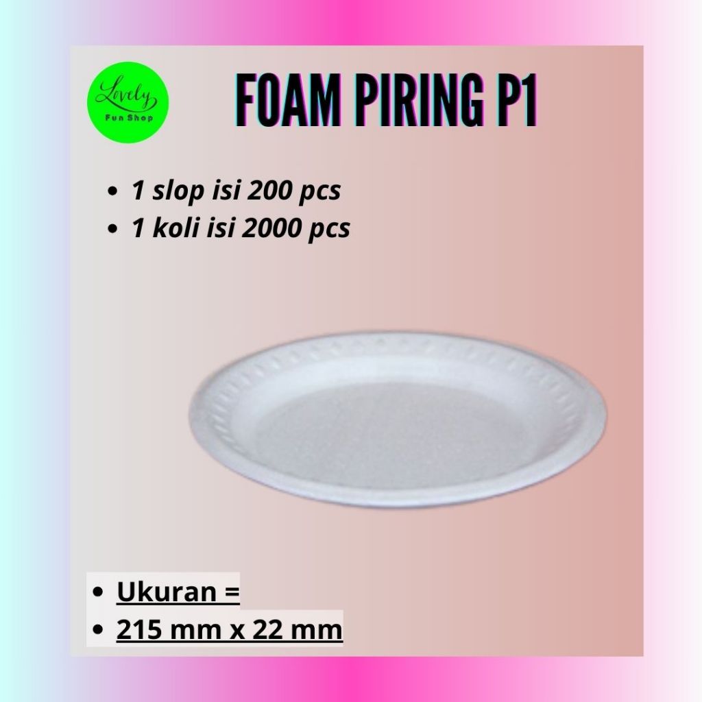 Jual Foam Piring Besar P-1 isi 200 pcs Styrofoam Sterofoam Gabus ...