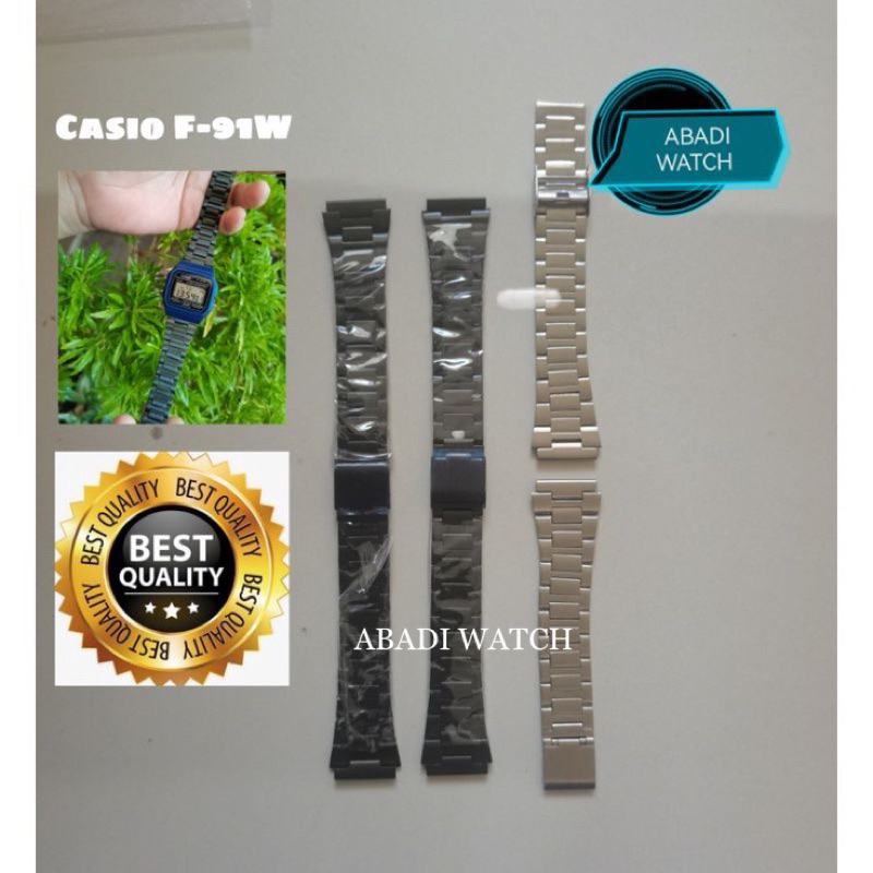 Jual Strap stainless bisa utk jam tangan Casio F-91W, F-105w F91w, F94w ...