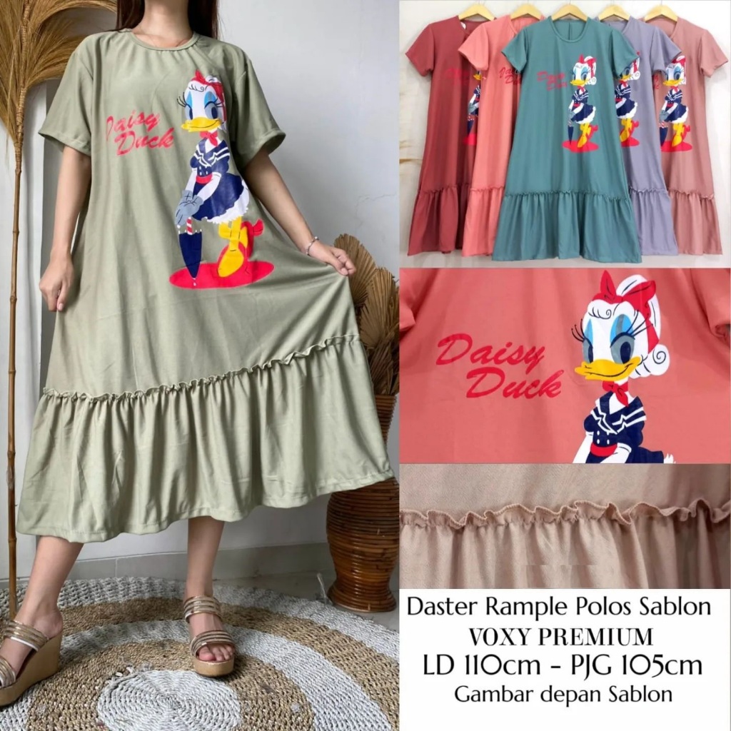 Jual DASTER POLOS MODEL RAMPLE KARAKTER DAISY DUCK VOXI ADEM FIT XL LD ...