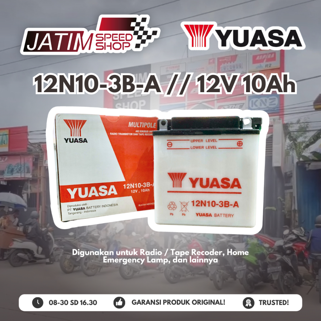 Jual Aki Yuasa 12N10-3B-A 12V 10Ah Multipole | Shopee Indonesia