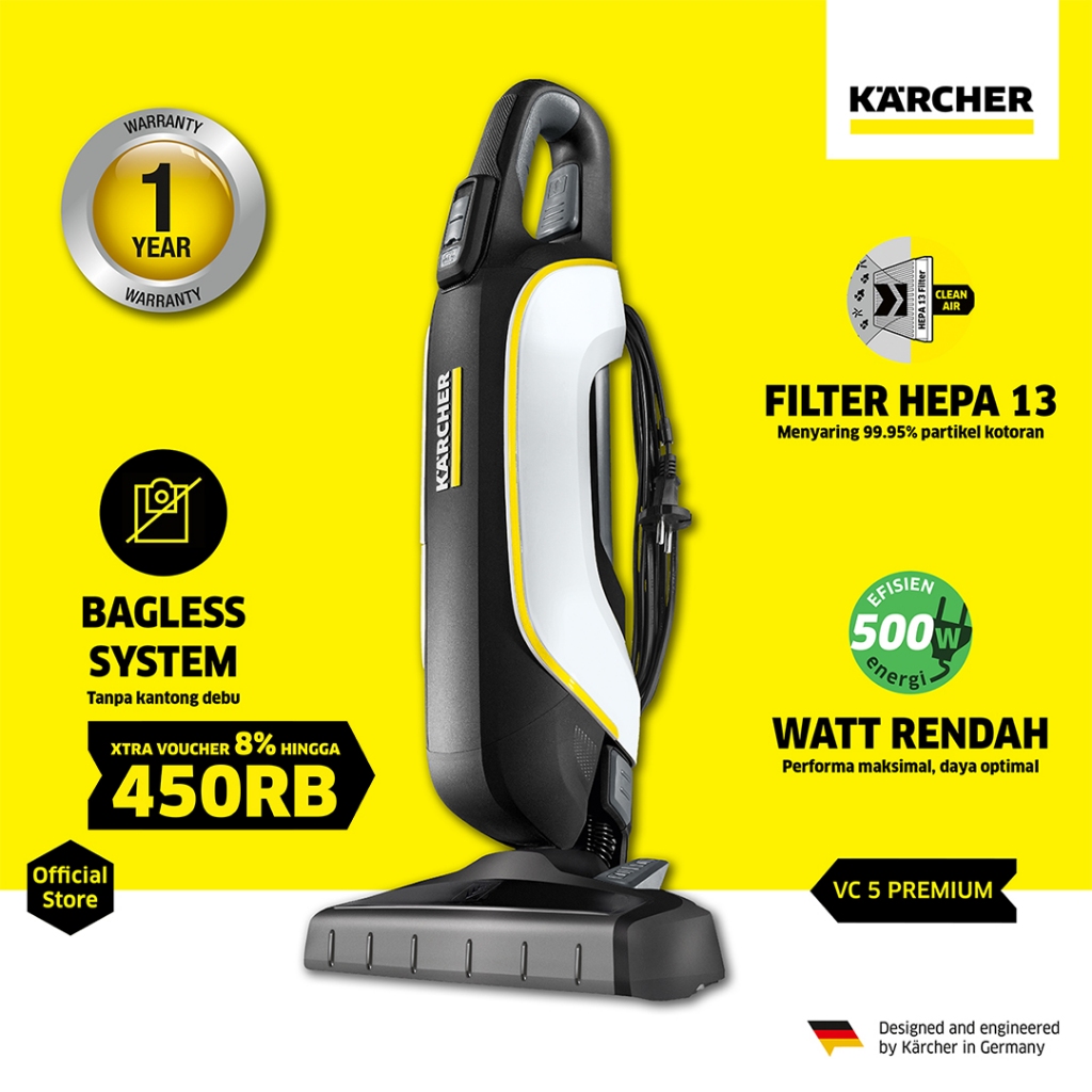 Jual Karcher VC 5 Premium *EU-I 500 Watt Vacuum Cleaner Dry (white ...