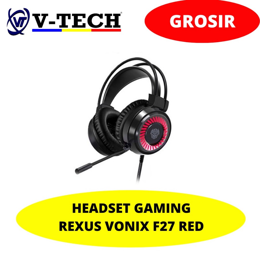 Jual HEADSET GAMING REXUS VONIX F27 RED/BLUE | Shopee Indonesia