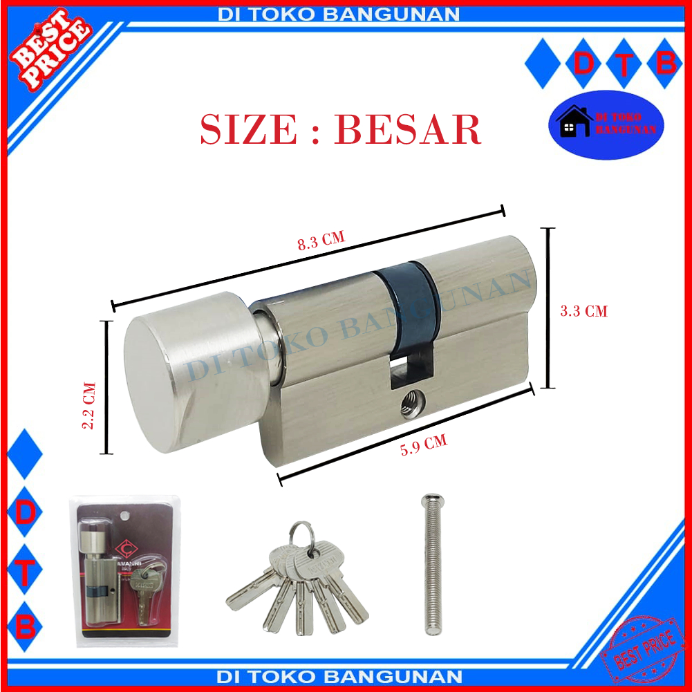 Jual Silinder Kunci Pintu Cavanni Silinder Kunci Knop Ukuran Kecil ...