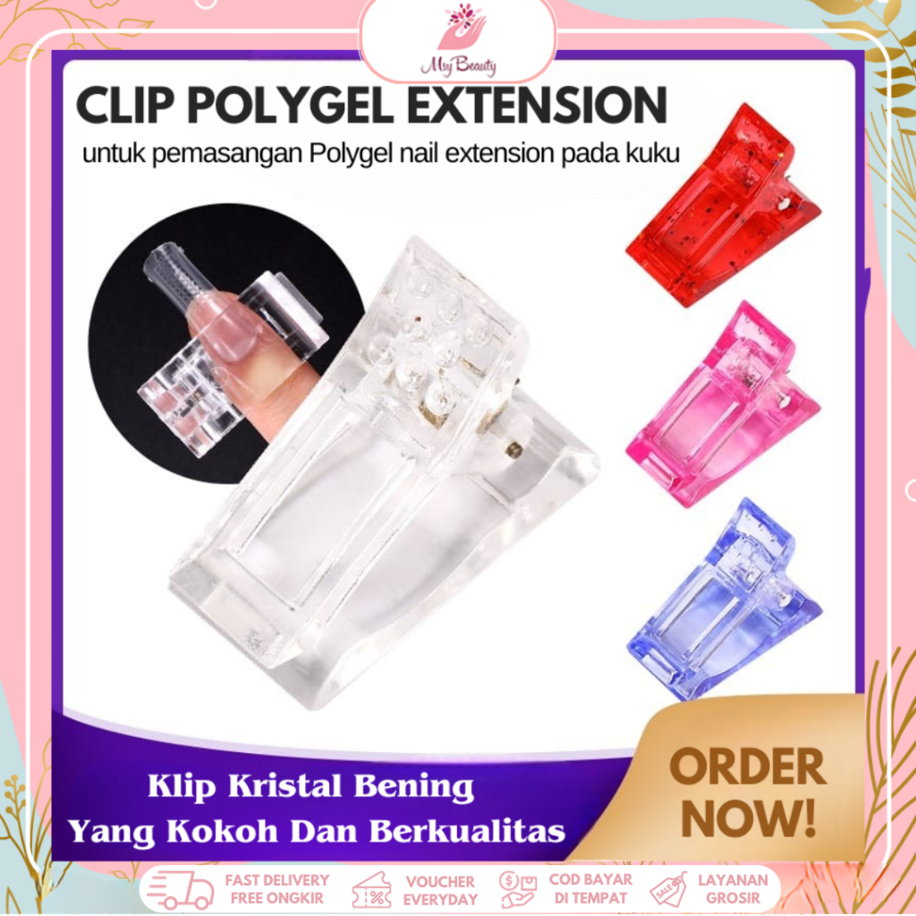 Jual MSY Clip Polygel Extension/Jepitan Kuku Polygel Nail Extension ...