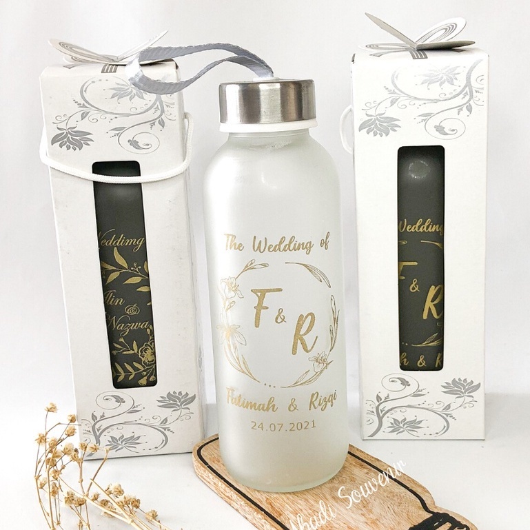 Jual SOUVENIR PERNIKAHAN TUMBLER BOTOL KACA CUSTOM SOUVENIR PERNIKAHAN ...