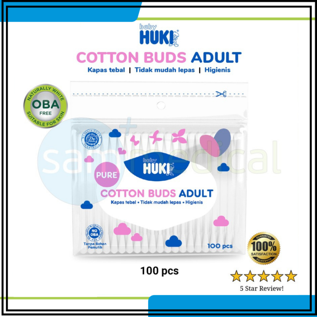 Jual Baby Huki Cotton Buds Zak Adult - Pembersih Telinga Dewasa @100pcs ...