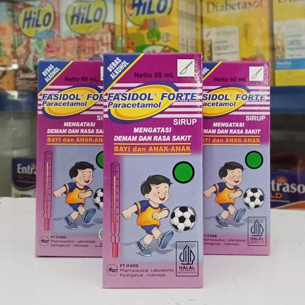 Jual FASIDOL Forte Sirup Paracetamol Rasa Strawberry 60ml | Shopee ...