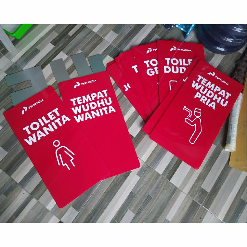 Jual Sign Akrilik Pertamina Toilet/Mushola Viral Ukuran 24x48 cm Bisa ...