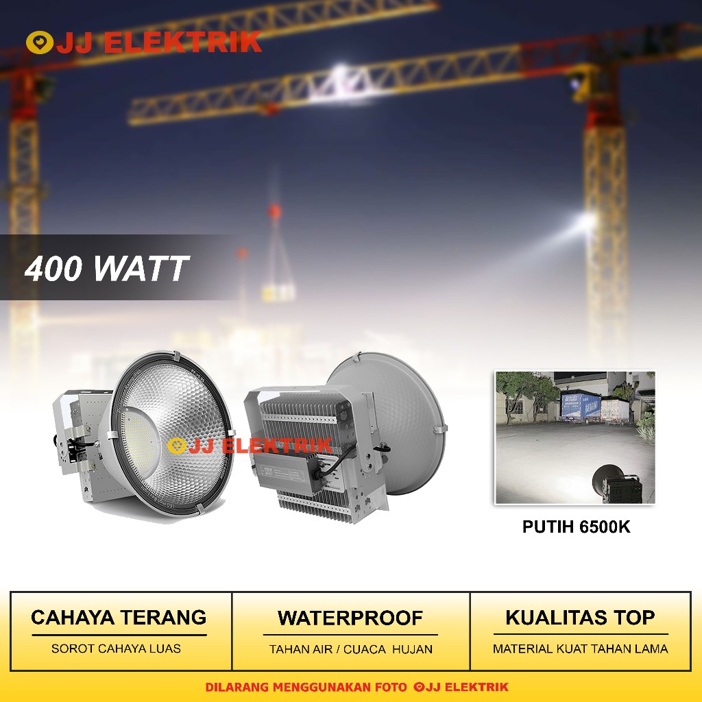 Jual Lampu Sorot LED 400W Tembak Outdoor - Proyek Lapangan, Tower Crane ...