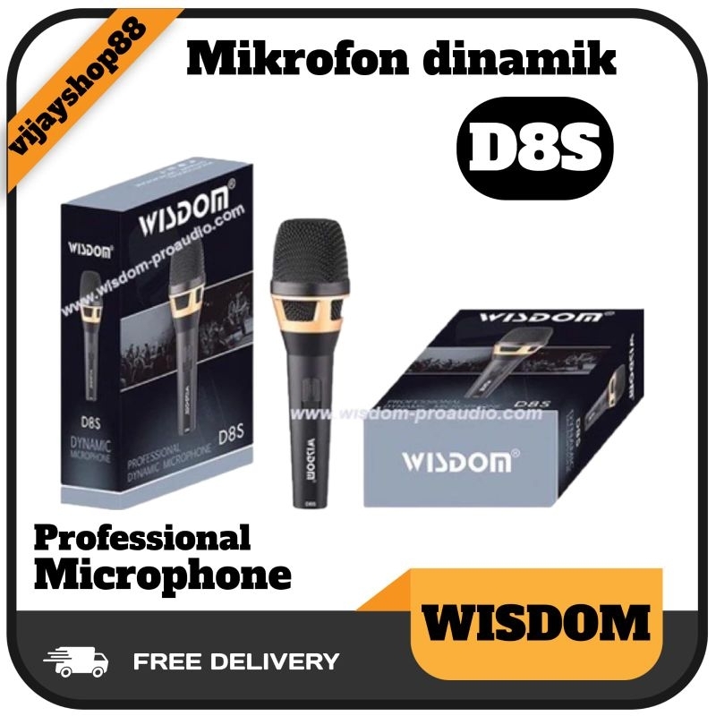Jual microphone dynamic wisdom d8s / mikrofon dinamik d 8s kabel ...