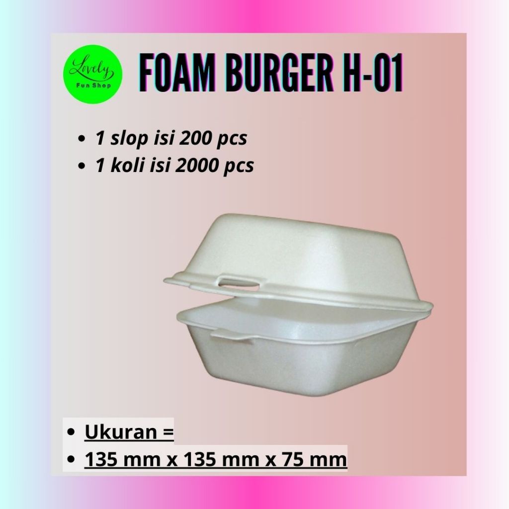 Jual Foam Burger H-01 isi 200 pcs /styrofoam/sterofoam/gabus (instan ...