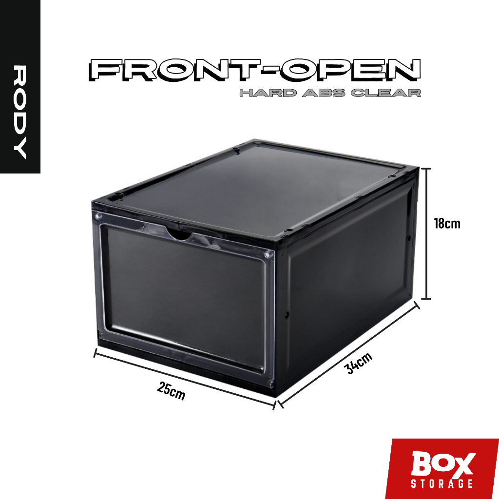 Jual 「SALE」Shoe Box Front Drop Black Hard ABS Case for Low Shoes - Box ...
