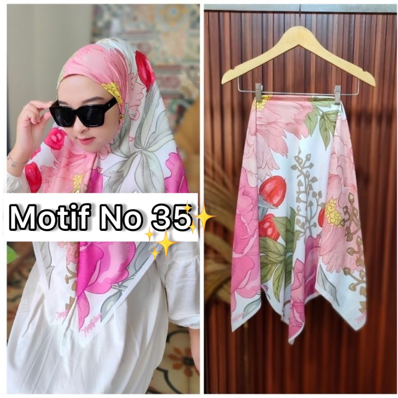 Jual FLOWER BLOSSOM SCRAF || Hijab motif bunga || Hijab segi empat voal ...