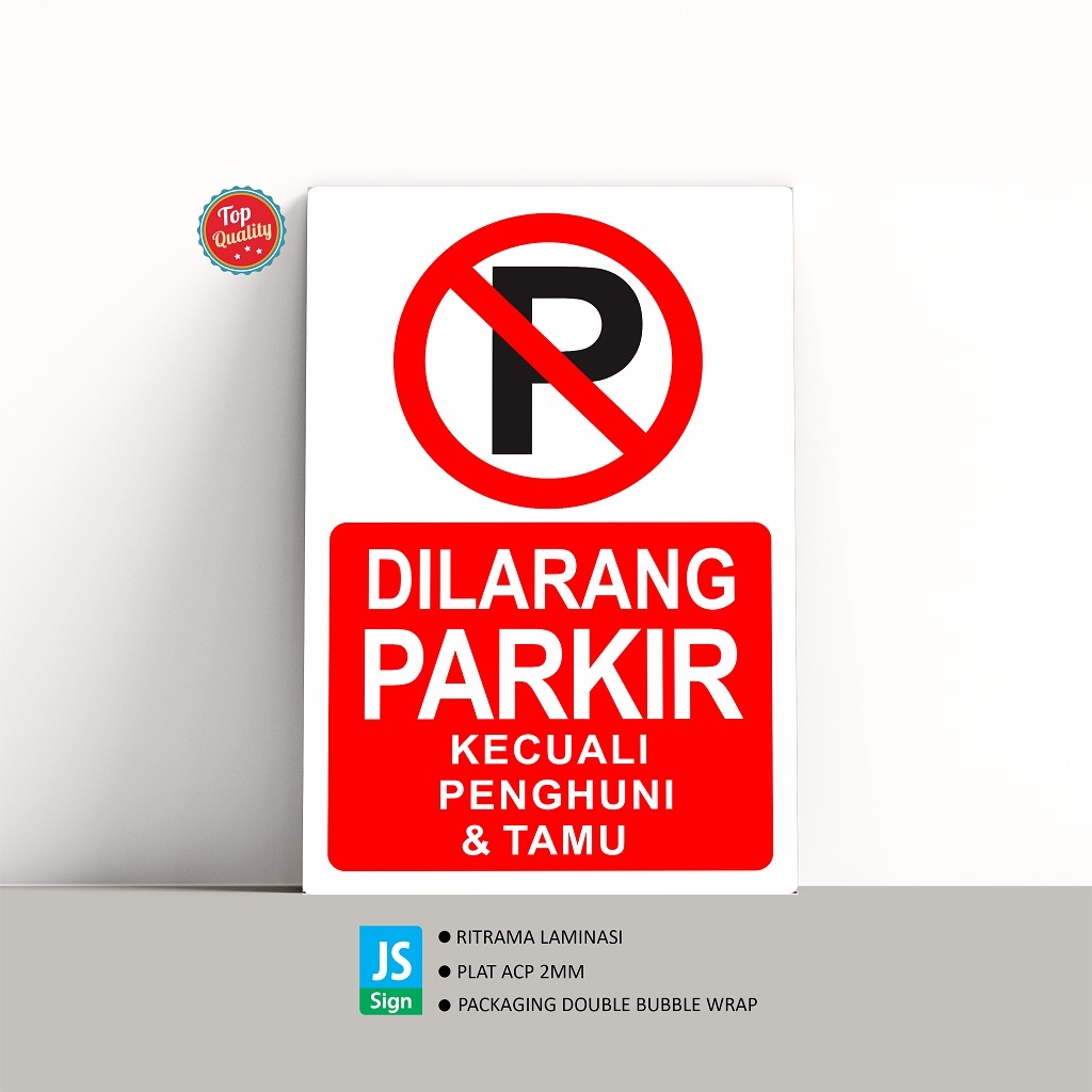 Jual SAFETYSIGN K3 - DILARANG PARKIR KECUALI PENGHUNI PLAT 2mm | Shopee ...