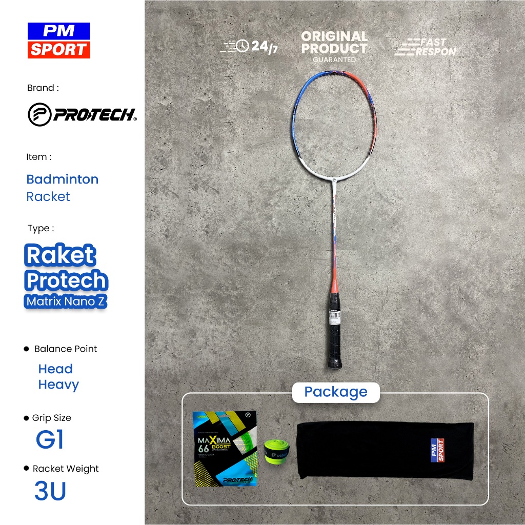 Jual RAKET BADMINTON / BULUTANGKIS PROTECH MATRIX NANO Z | Shopee Indonesia