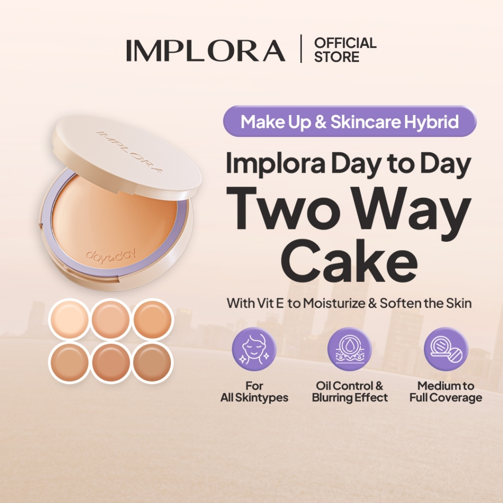Jual IMPLORA Day to Day Series Two Way Cake Bedak Wajah TWC Tahan Lama ...