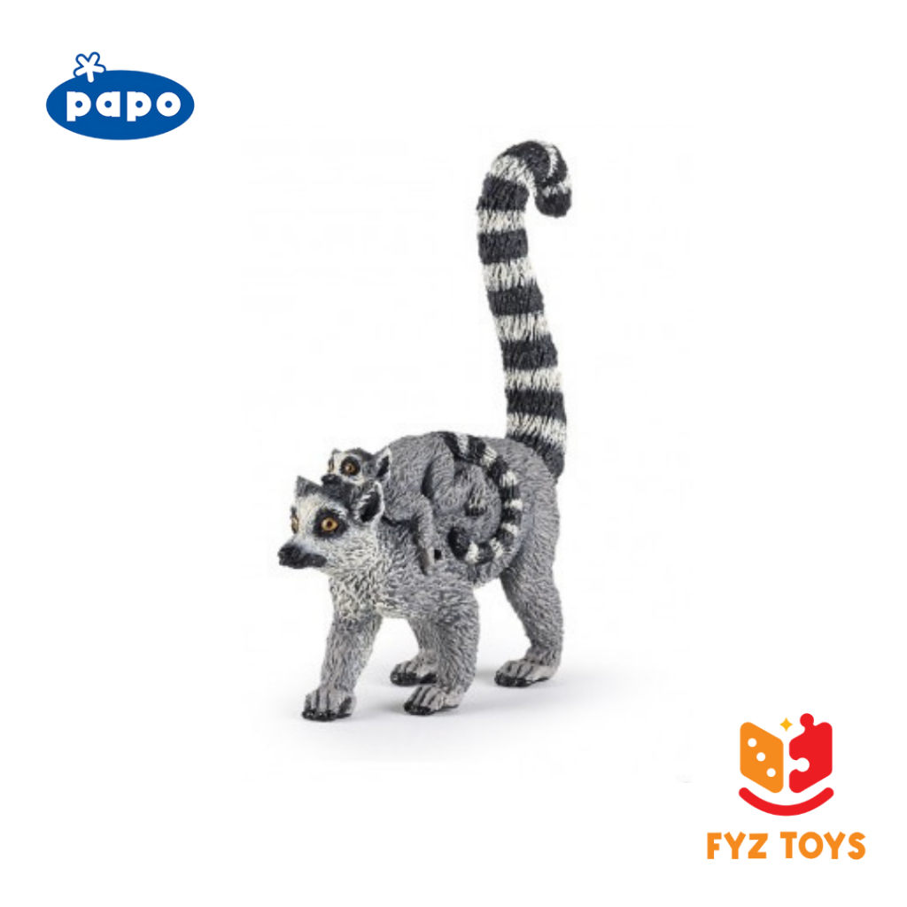 Jual PAPO - Lemur and Baby - Animal Figurines | Shopee Indonesia