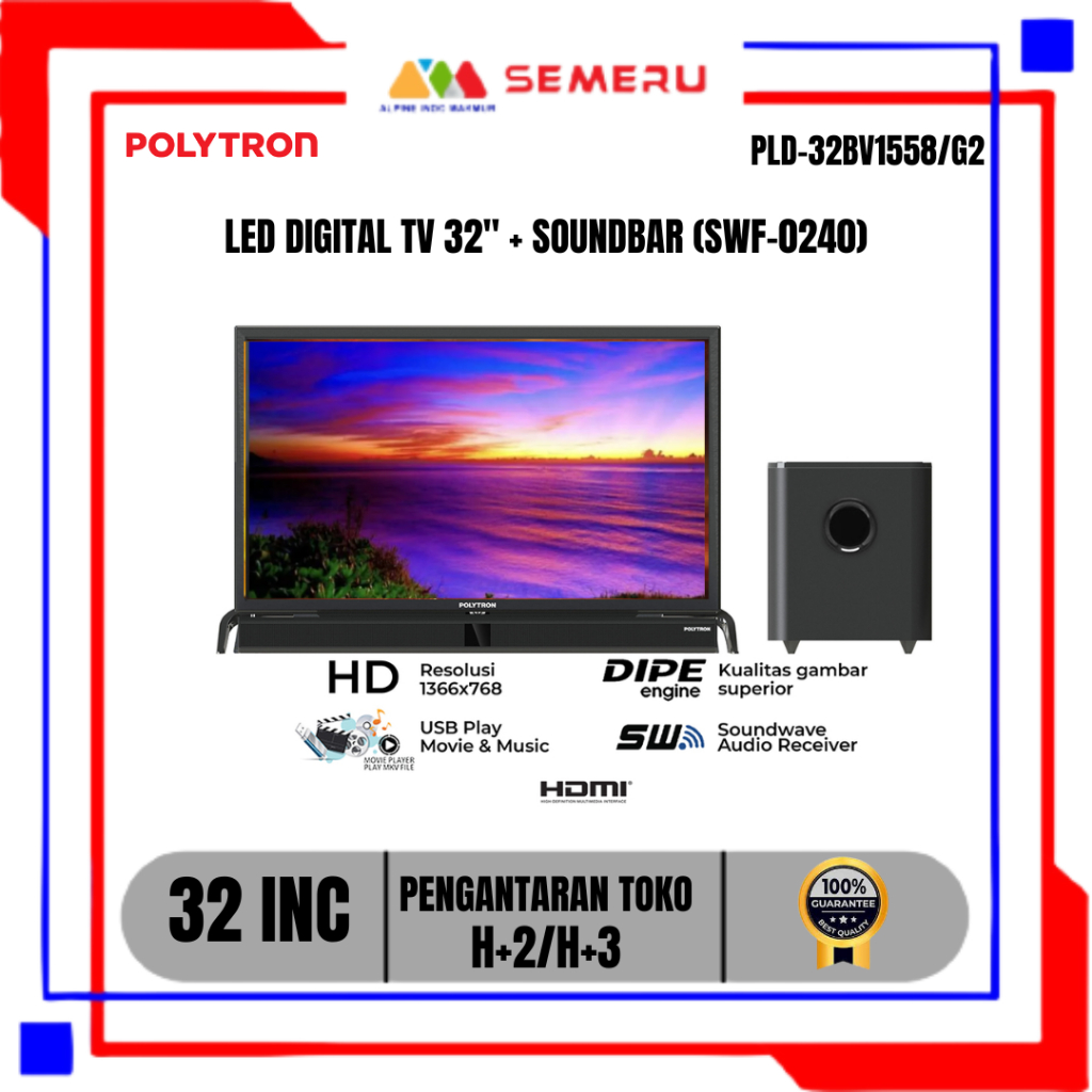 Jual POLYTRON LED DIGITAL TV 32 FREE PENGANTARAN MAKASSAR | Shopee Indonesia