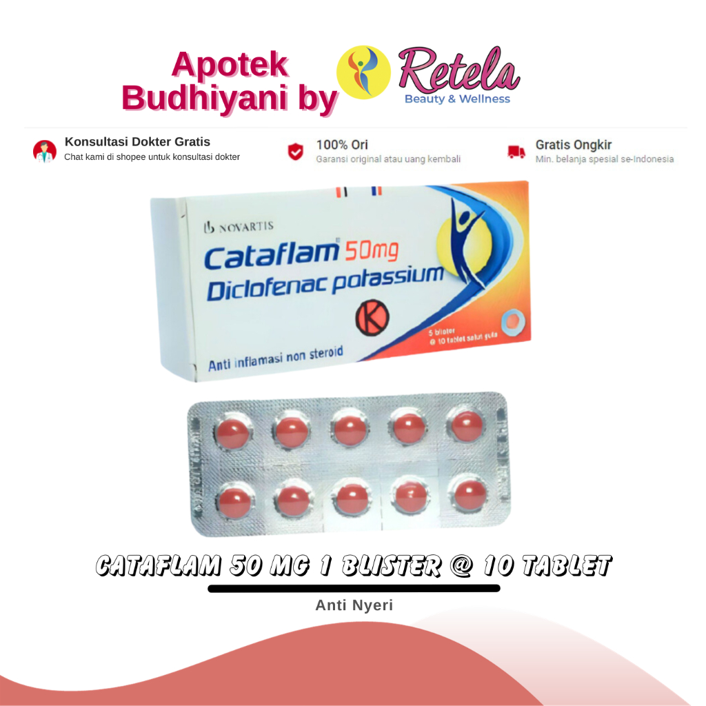 Jual Cataflam 50 Mg 1 Blister @ 10 Tablet / Kalium Diklofenak / Anti Nyeri | Shopee Indonesia