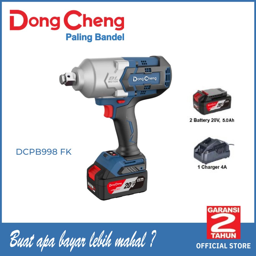 Jual DONG CHENG DCPB998 Cordless Brushless Impact Wrench 1000nm ...