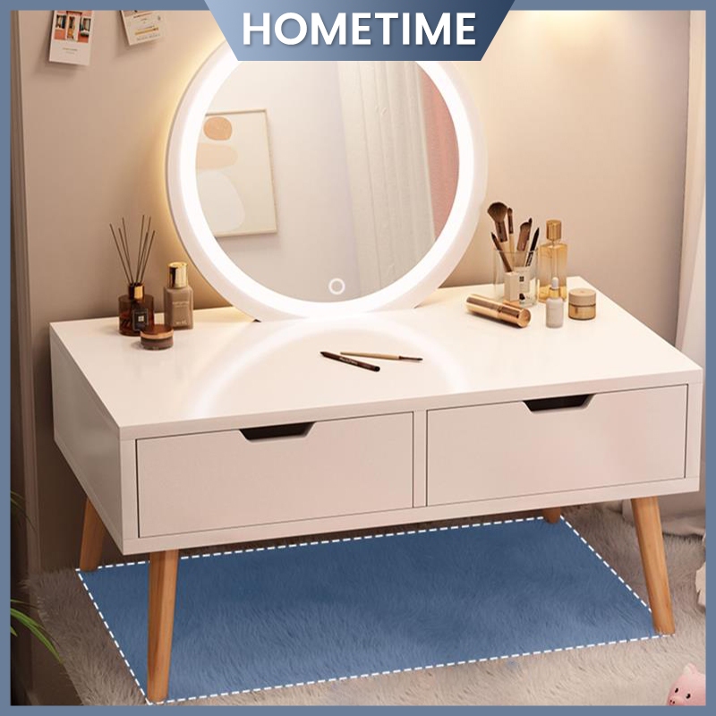 Jual HOMETIME Meja Rias Aesthetic / Meja Rias Lampu LED / Meja Rias ...