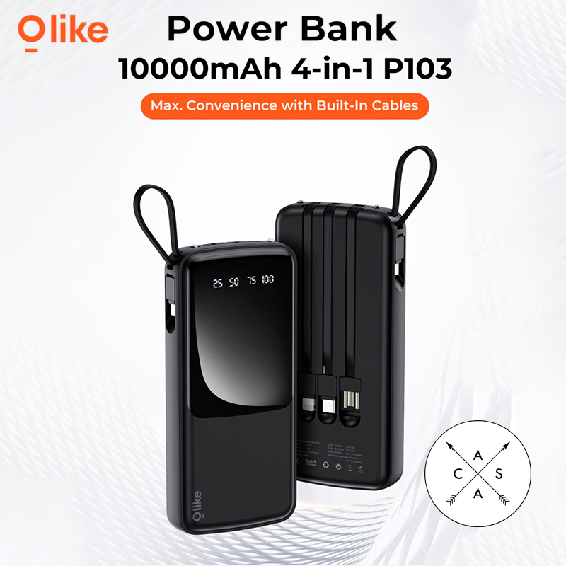 Jual Olike P103 10000mAh Powerbank 4in1 Micro USB-C Lightning Flashlight | Shopee Indonesia