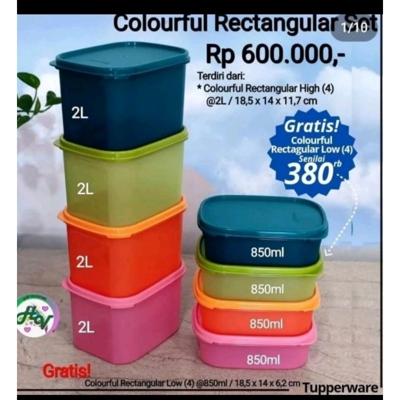 Jual Tupperware Rectangular eceran per pcs | Shopee Indonesia