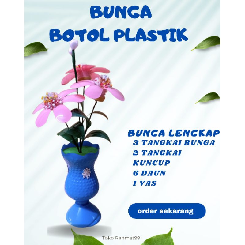 Jual Bunga Botol Plastik / Prakarya Botol Bekas / Kerajinan Tangan ...