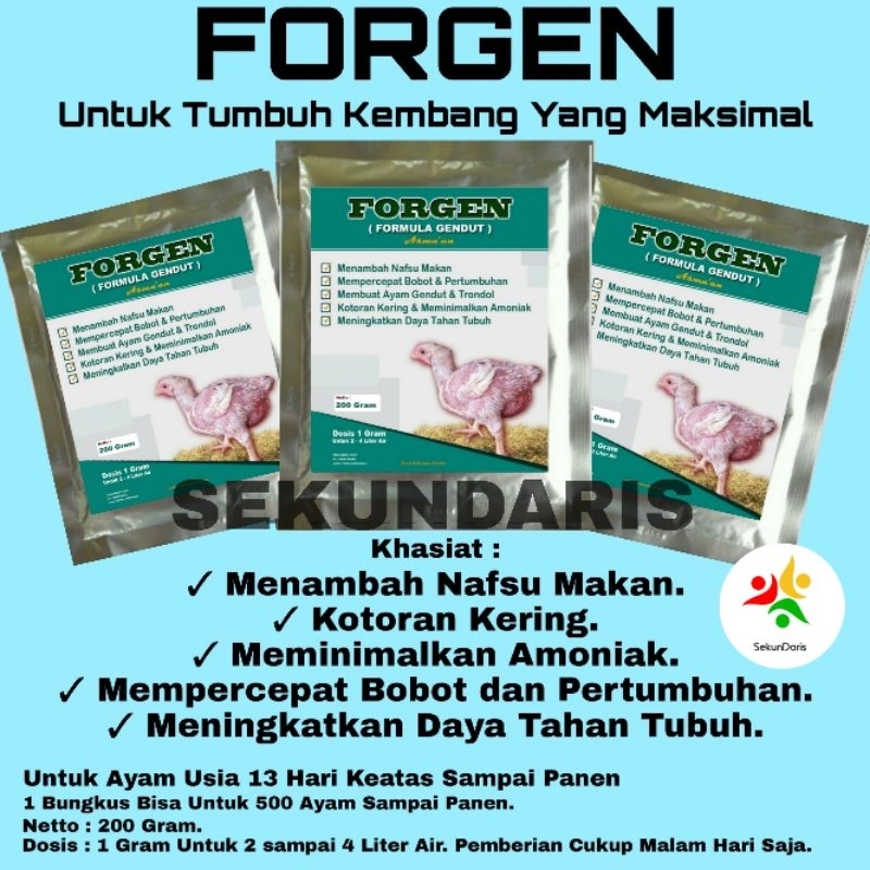 Jual Vitamin Ayam - FORGEN - Suplemen Ayam - Vitamin Ayam Broiler ...