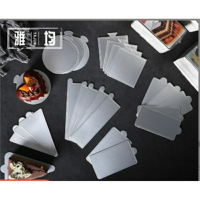 Jual 25 pcs alas tatakan kue SILVER alas donat cake alas slice cake ...