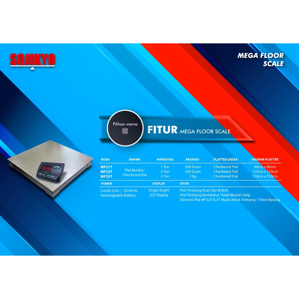 Jual Timbangan Lantai Digital 2 Ton Floor Scale 2000kg A12E Timbangan Industri Timbangan ...