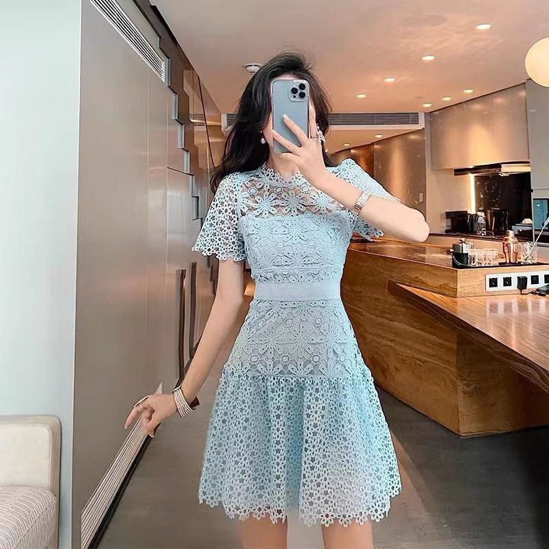 Jual Bruno Dress Crochet Elegant Korean Chic Minimalis Dinner Party ...