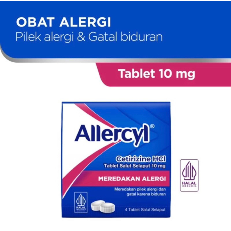 Jual Allercyl strip 4 tablet ( obat alergi pilek biduran ) | Shopee ...
