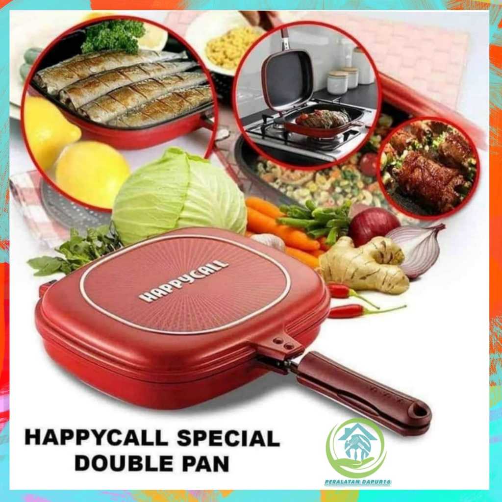 Jual DOUBLE PAN HAPPY CALL JUMBO / GRILL PAN DOUBLE JUMBO 32CM / DOUBLE ...