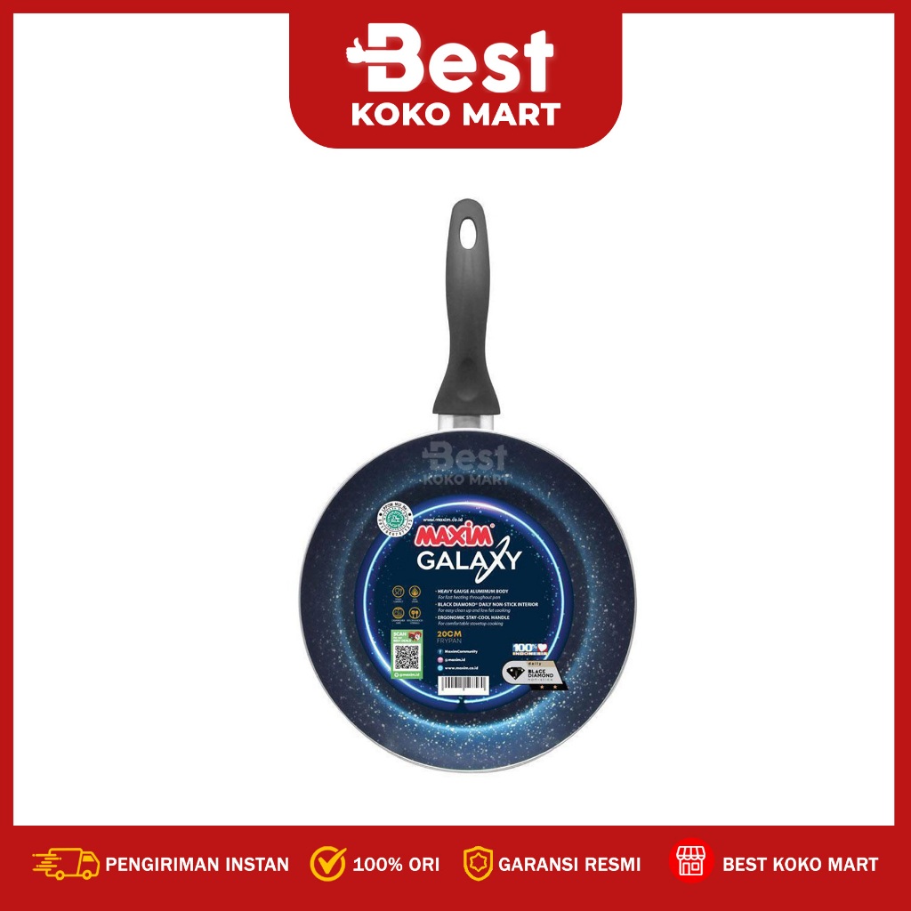 Jual Maxim Galaxy Fry Pan Semua Ukuran 12 18 20 22 24 26 Cm Teflon ...