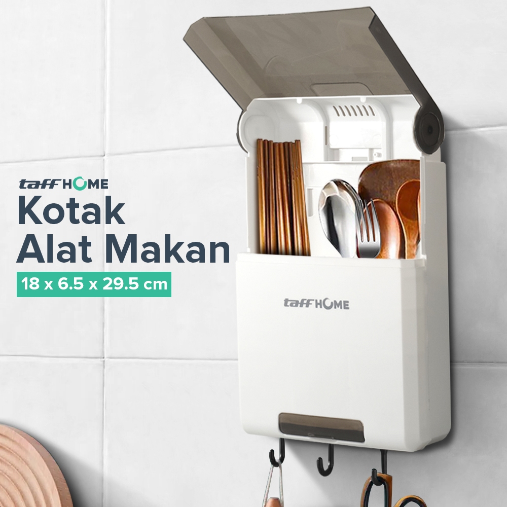 Jual TaffHOME Kotak Penyimpanan Alat Makan Kitchen Utensil Box - HCH ...