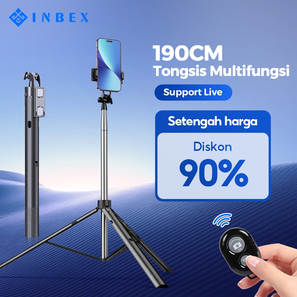 Jual [Live]INBEX IB-1 Tongsis Tripod 190CM Stabil Phone Holder with ...