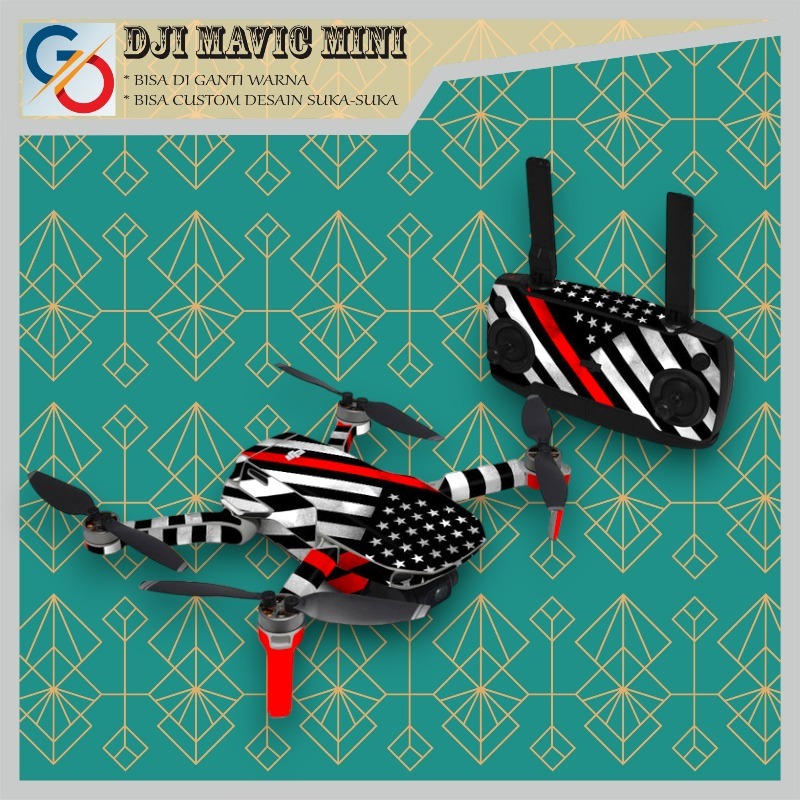 Jual Dji Mavic Mini Protector Drone Terlengkap Thin Red Line Hero Bisa Custom Warna Shopee