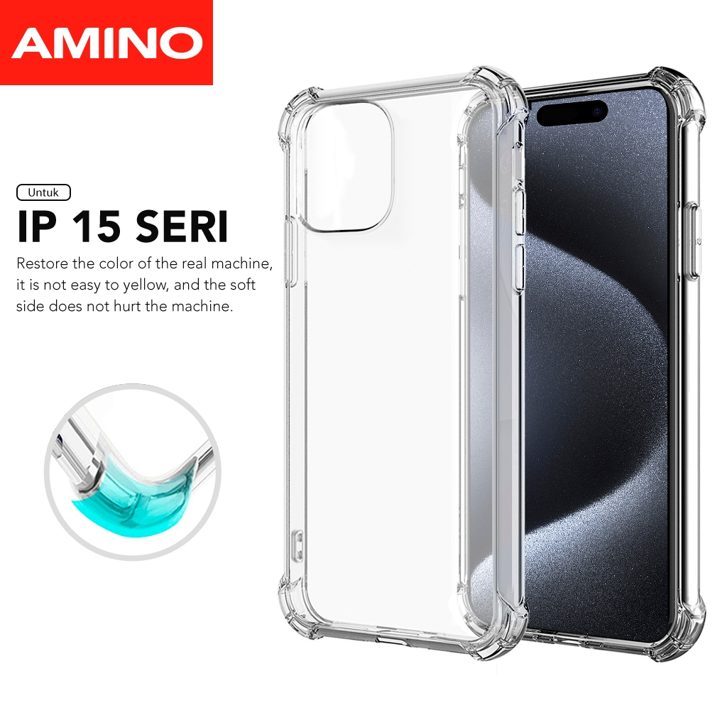 Jual AMINO Anti Shock Untuk Iphone 15 15 Pro Max 15 Pro 15 Plus Case Transparan Bening Acrylic ...