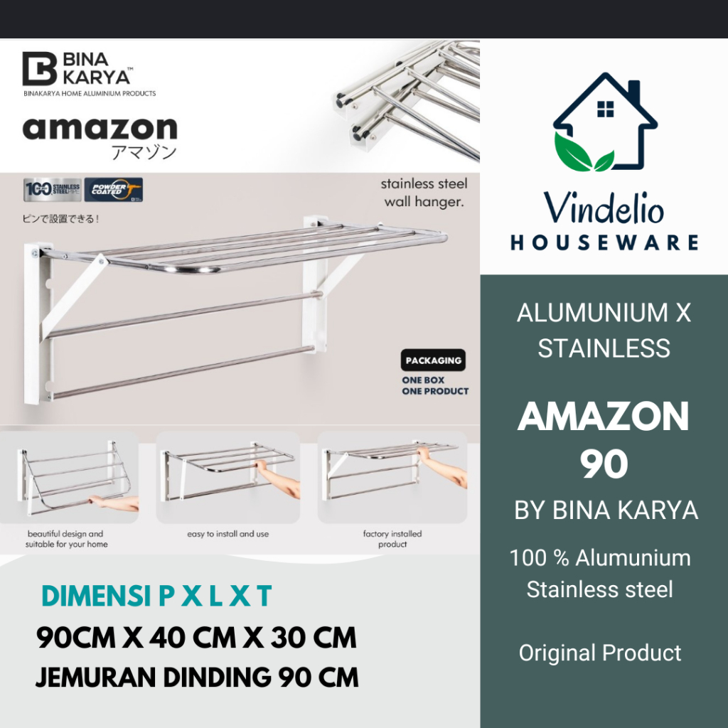Jual Rak Handuk Dinding Stainless Amazon 90 Bina Karya Ukuran Small ...