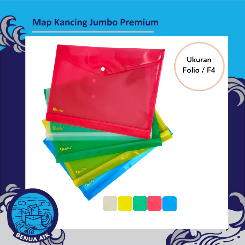 Jual Dataflex Map Plastik Document Bag Premium / Map Kancing Folio F4 ...
