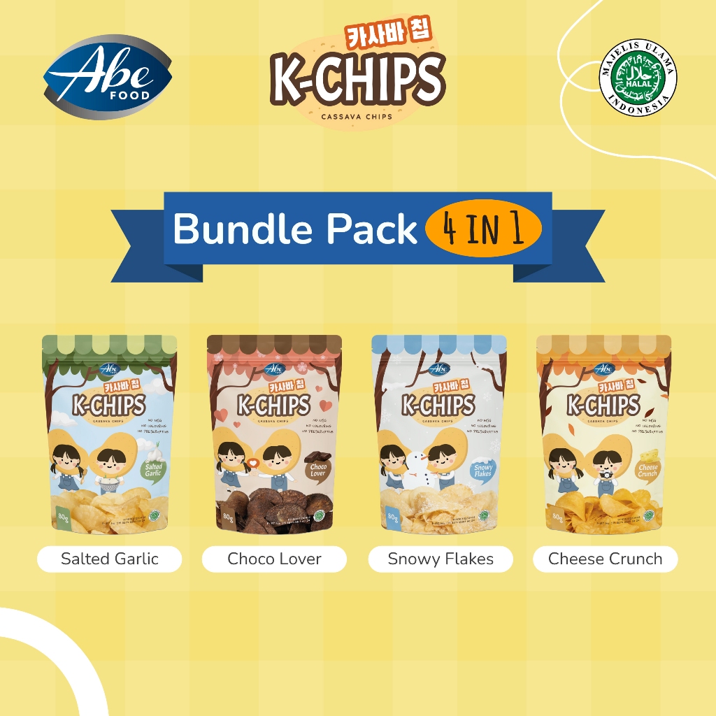 Jual Abe Food K-Chips Bundle 4 pcs All Variant/ Snack Anak/ Cemilan ...