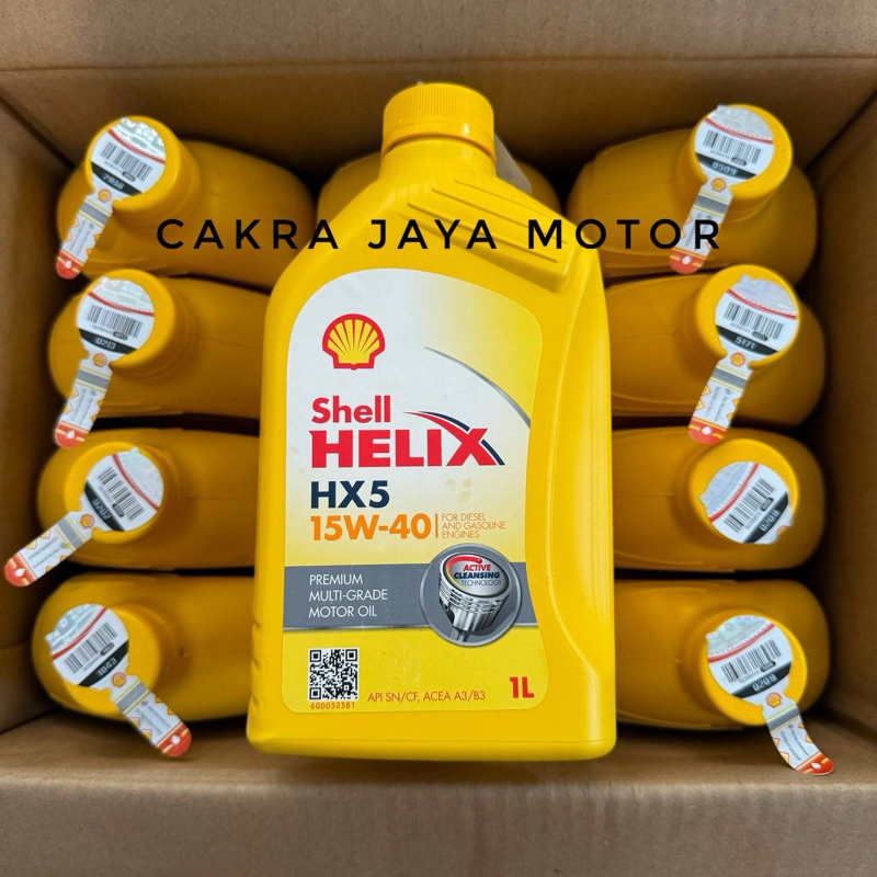 Jual 1 DUS = 12 BOTOL OLI SHELL HELIX HX5 1LITER 15W-40 | Shopee Indonesia