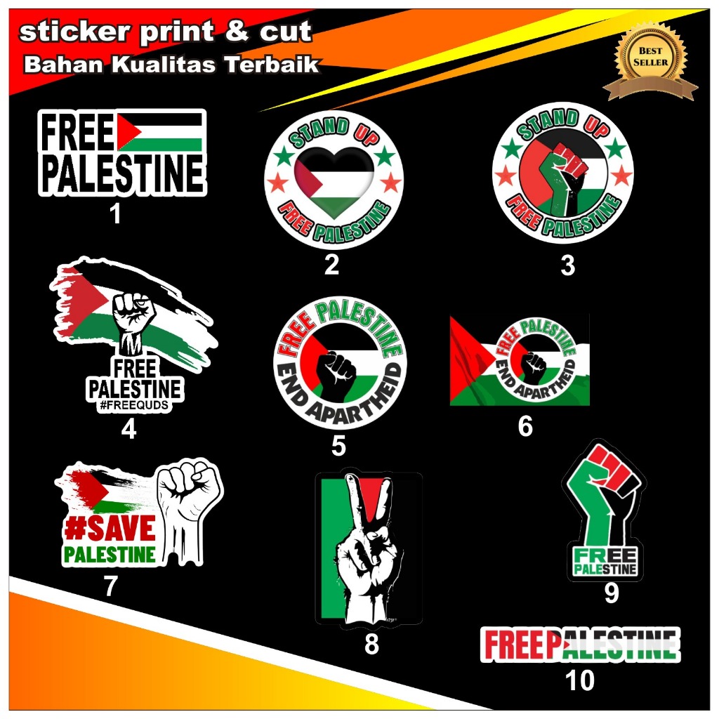 Jual sticker print & cut palestine banyak pilihan variasi body motor ...