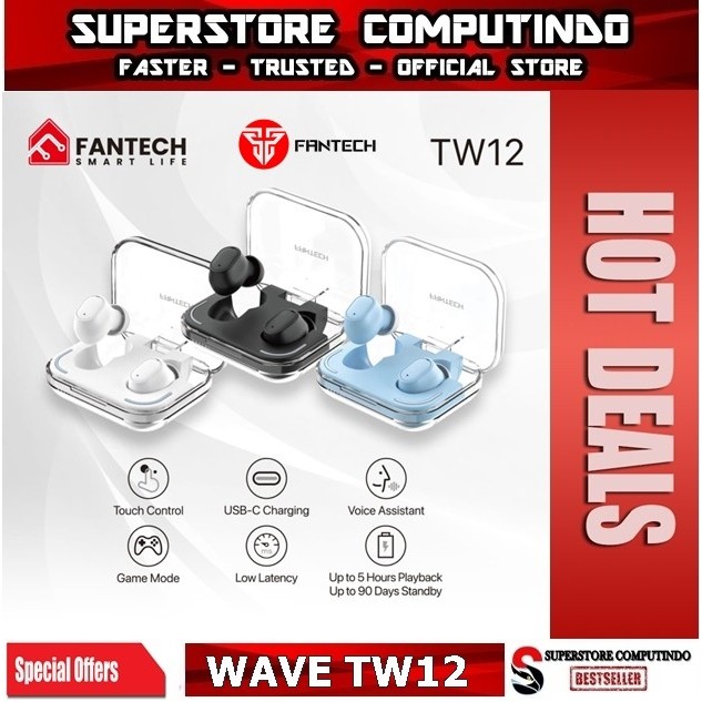 Jual Fantech TWS Wave TW12 | TW-12 True Wireless Earphone Bluetooth Earbuds | Shopee Indonesia